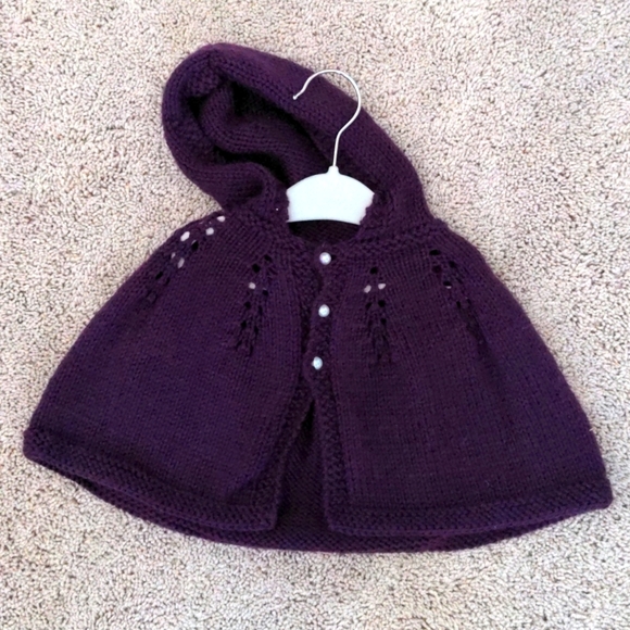 Handmade | Shirts & Tops | Handmade Knitted Baby Sweater Poncho | Poshmark